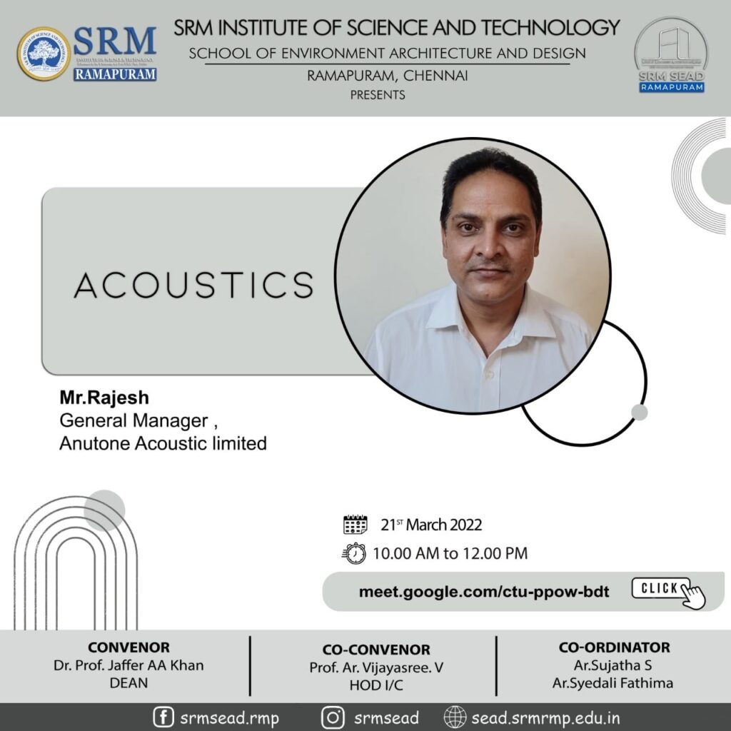 Guest Lectures – SRM Sead – School Of Environment Architecture and Design